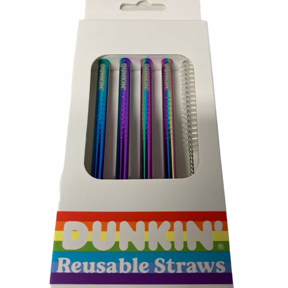 Dunkin Donuts | Dining | Brand New Dunkin Straws Rainbow Colors ...